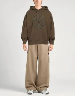 Versace Flocked Fleece Logo Hoodie - Green