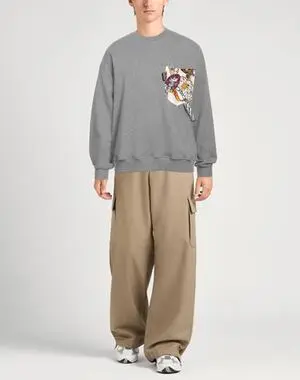 Just Cavalli Crewneck Sweatshirt With Appliqués - Grey