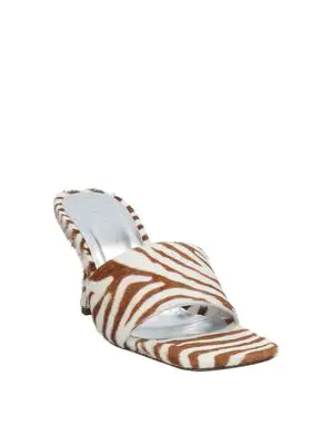 By Far Calf Hair Zebra-print Sandals