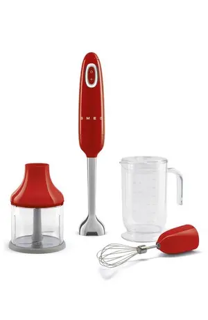 SMEG Retro Style Hand Blender Set - Red