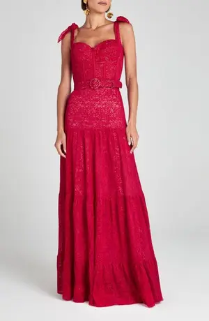 NADINE MERABI Miranda Belted Gown