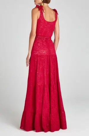 NADINE MERABI Miranda Belted Gown