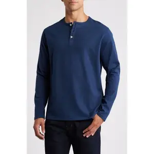 Stone Rose Performance Piqué Henley - Navy