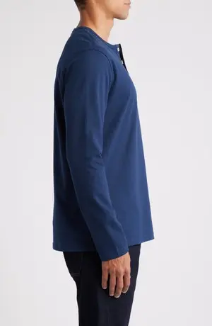 Stone Rose Performance Piqué Henley - Navy