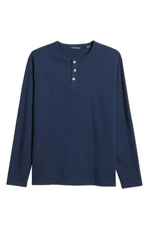 Stone Rose Performance Piqué Henley - Navy