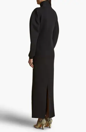 Khaite Storm Long Sleeve Merino Wool Blend Turtleneck Sweater Dress