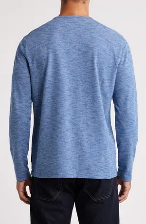 Stone Rose Performance Piqué Henley - Denim Blue