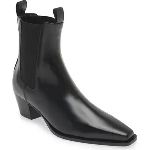 Women's Mid-Heel Leather Chelsea Boots