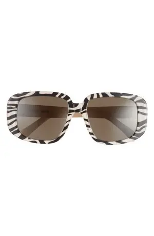 Celine CELINE Bold 3 Dots 55mm Geometric Sunglasses Animal/brown