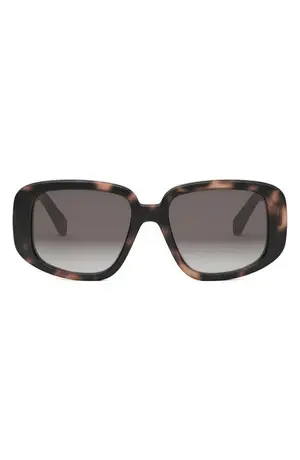 Celine CELINE Bold 3 Dots 55mm Geometric Sunglasses Havana / Gradient Roviex