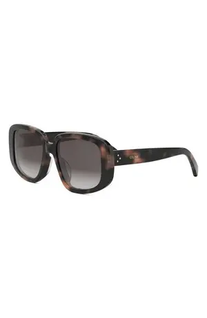 Celine Bold 3 Dots 55mm Geometric Sunglasses - Havana / Gradient Roviex