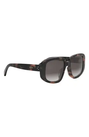 Celine Bold 3 Dots 55mm Geometric Sunglasses - Havana / Gradient Roviex