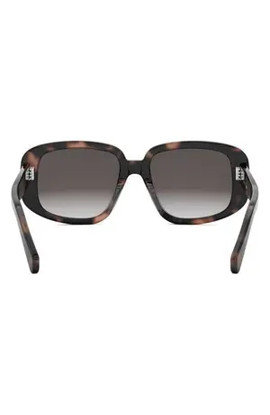 Celine Bold 3 Dots 55mm Geometric Sunglasses - Havana / Gradient Roviex