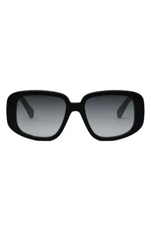 Celine CELINE Bold 3 Dots 55mm Geometric Sunglasses Shiny Black / Gradient Smoke