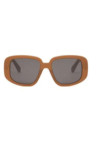 Celine CELINE Bold 3 Dots 55mm Geometric Sunglasses Shiny Light Brown /smoke