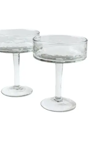 CREATIVE WOMEN Handblown Hammered Coupe Cocktail Glassesset Of 4