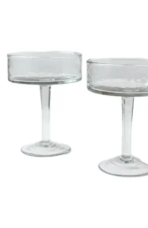 CREATIVE WOMEN Handblown Hammered Coupe Cocktail Glassesset Of 4