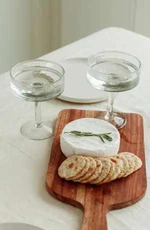 CREATIVE WOMEN Handblown Hammered Coupe Cocktail Glassesset Of 4