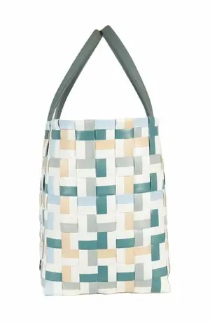 HANDED BY Fifty-fifty Recycled Plastic Weekender Bag - Teal Blue Mix