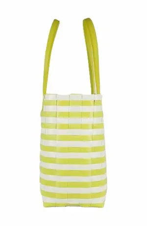 HANDED BY Sunny Bay Recycled Plastic Weekender - Bright Green/pearl White