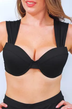 MARY MERCEDES Olivia Underwire Bikini Top - Black