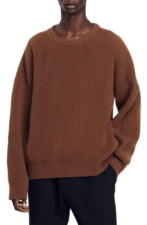 Sandro Rib Knit Jumper - Caramel