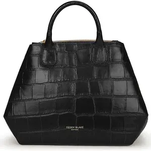 TEDDY BLAKE Vera Croco 14" Top Handle Bag - Black/red
