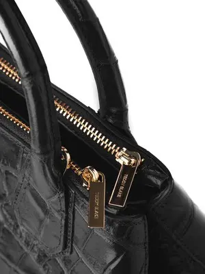 TEDDY BLAKE Vera Croco 14" Top Handle Bag - Black/red