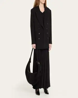 Khaite Augustina Suede Hobo Bag - Black