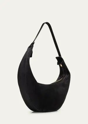 Khaite Augustina Suede Hobo Bag - Black