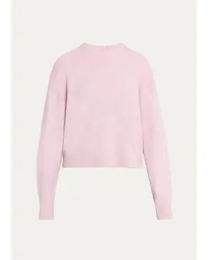Theory Theory Cashmere Crewneck Cropped Sweater Rose Mauve