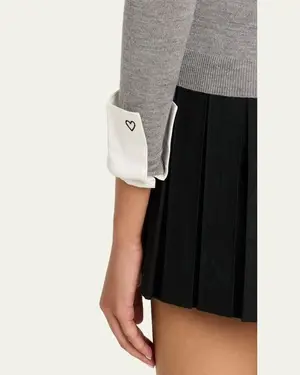 Alice + Olivia Collared Slim-fit Sweater - Medium Hea
