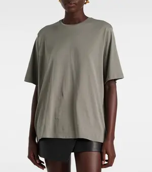 THE FRANKIE SHOP Harper Cotton Jersey T-shirt - Grey