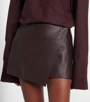 THE FRANKIE SHOP Cleo Leather Wrap Skirt