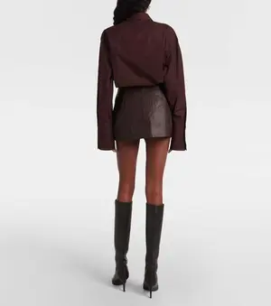 THE FRANKIE SHOP Cleo Leather Wrap Skirt