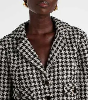 Rixo Houndstooth Cropped Jacket