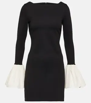 Staud Hawthorne Taffeta-trimmed Minidress - Black