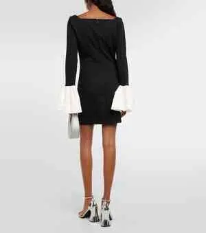 Staud Hawthorne Taffeta-trimmed Minidress - Black