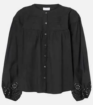 Velvet By Graham & Spencer Carden Broderie Anglaise Cotton Blouse