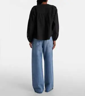Velvet By Graham & Spencer Carden Broderie Anglaise Cotton Blouse
