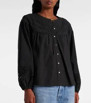 Velvet By Graham & Spencer Carden Broderie Anglaise Cotton Blouse