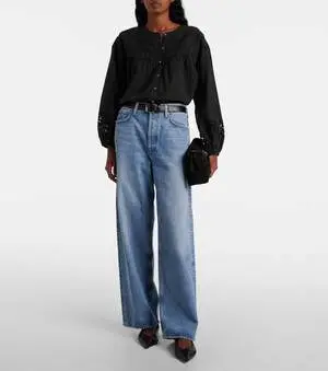 Velvet By Graham & Spencer Carden Broderie Anglaise Cotton Blouse