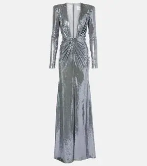 Alex Perry Sequined Gathered Gown