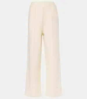 XU ZHI Embroidered Wool-blend Sweatpants