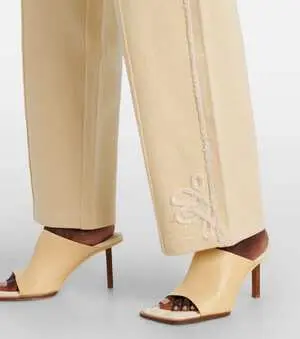 XU ZHI Embroidered Wool-blend Sweatpants