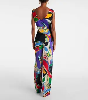 Emilio Pucci Orchidee Tie-neck Top - Multicoloured