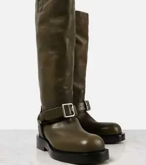 Burberry Leather Knee-high Boots - Green