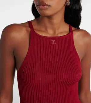 COURREGES Ribbed-knit Jersey Tank Top