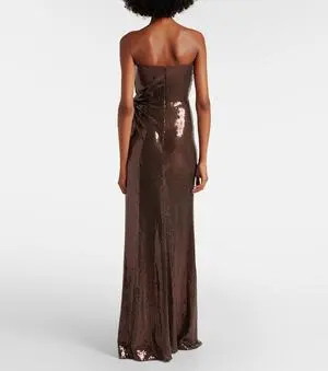 Alex Perry Sequined Gathered Gown