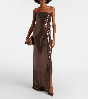 Alex Perry Sequined Gathered Gown